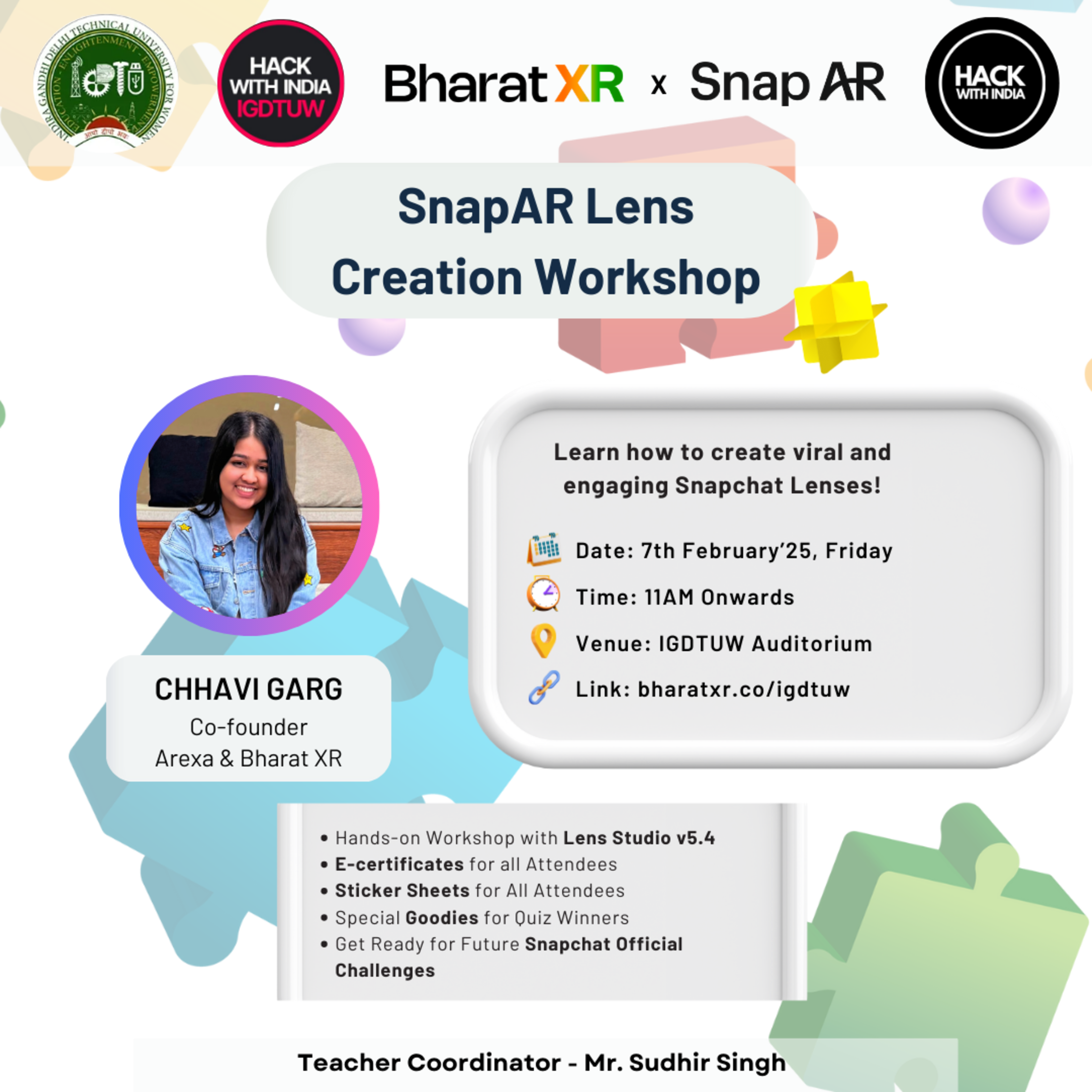 See SnapAR Hands-On Workshop: IGDTUW | Arexa x SnapAR x Bharat XR at Snap North India